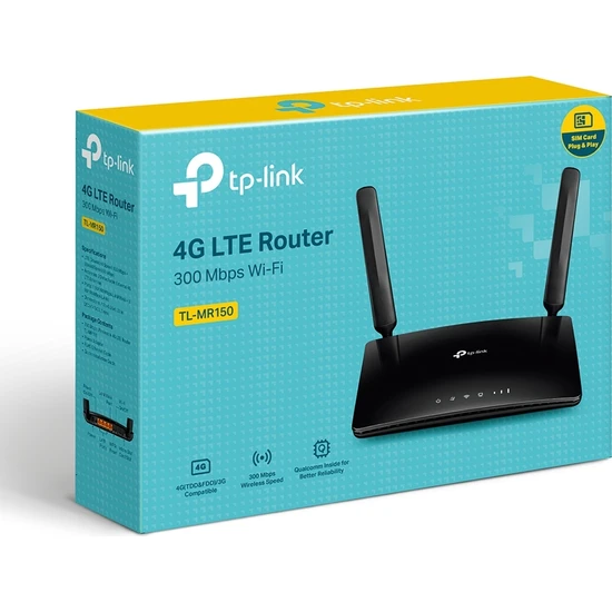 TP-LINK TL-MR150 4 Port 10/100Mbps 300mbps 2 Anten Masaüstü 4G Router ...