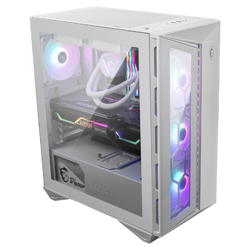 MSI MPG GUNGNIR 110R WHITE Powersız Siyah Temper Camlı Mid Tower ATX ...